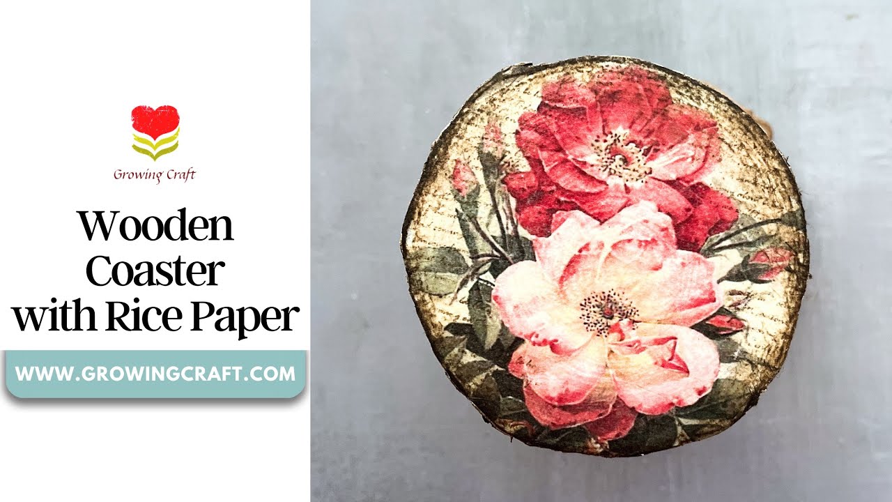 Rice paper Decoupage Art for beginners - Decoupage on wood - Coaster ...