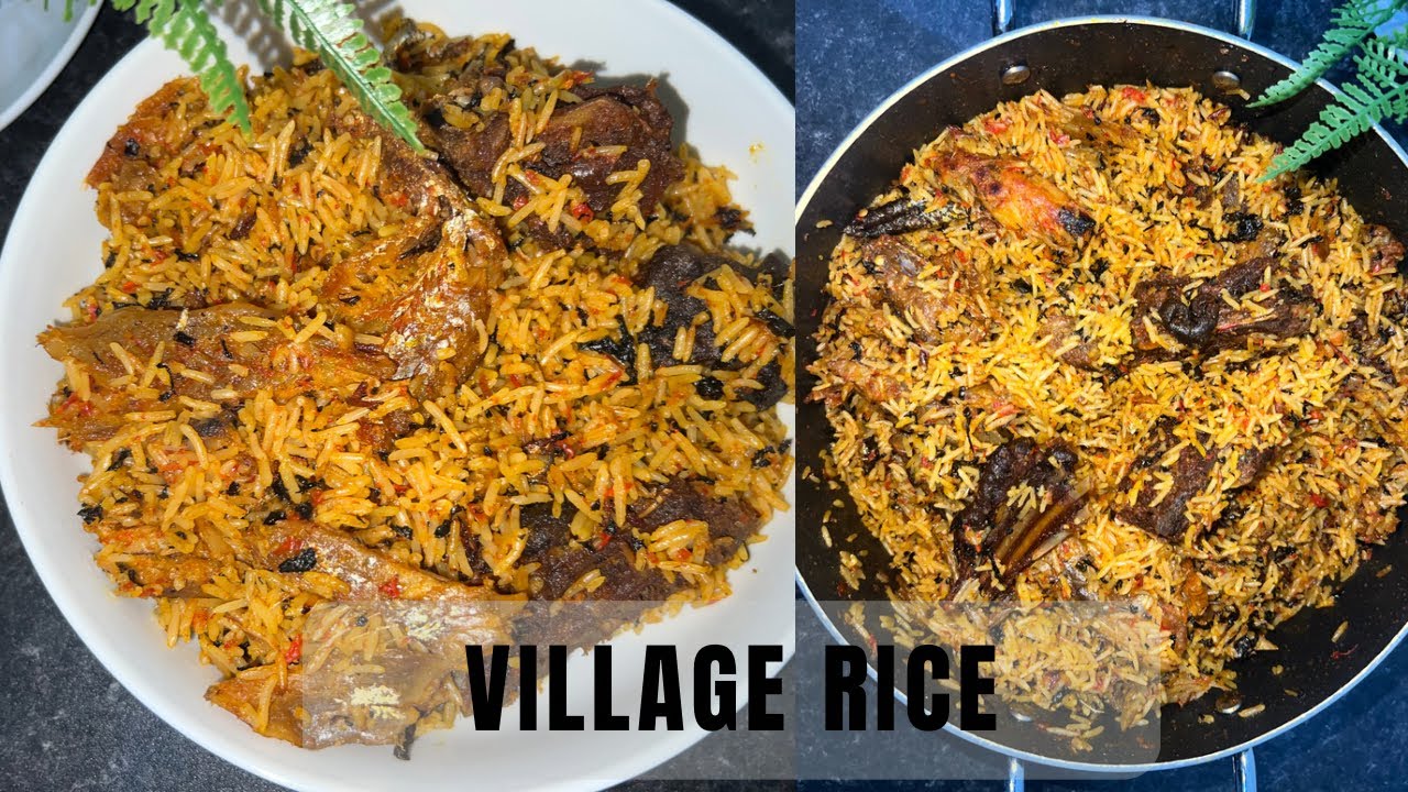 NIGERIAN VILLAGE RICE | PALM OIL RICE | MOUTH WATERING RECIPE - YouTube