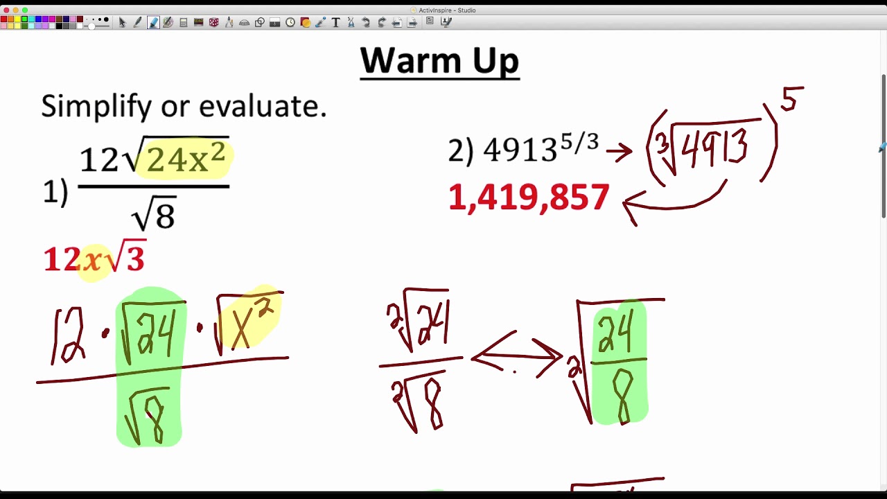 Algebra 2 Lesson 3.2 Part 1 Screencast 2017-2018 - YouTube