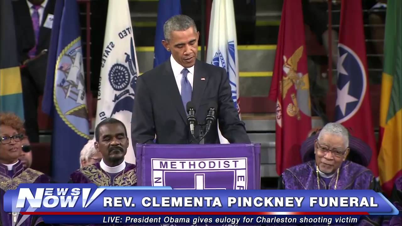 Fnn Obama Gives Eulogy At Charleston Reverend Pinckneys Funeral Youtube