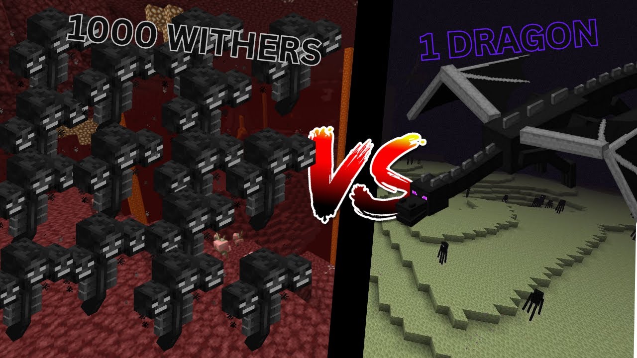 1000 Withers vs the Ender dragon but everything is random - YouTube