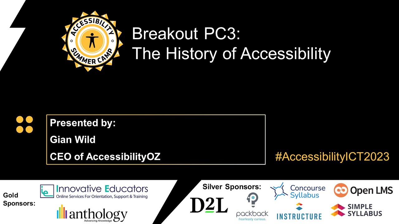 Pre-Conference Session 3: The History of Accessibility - YouTube