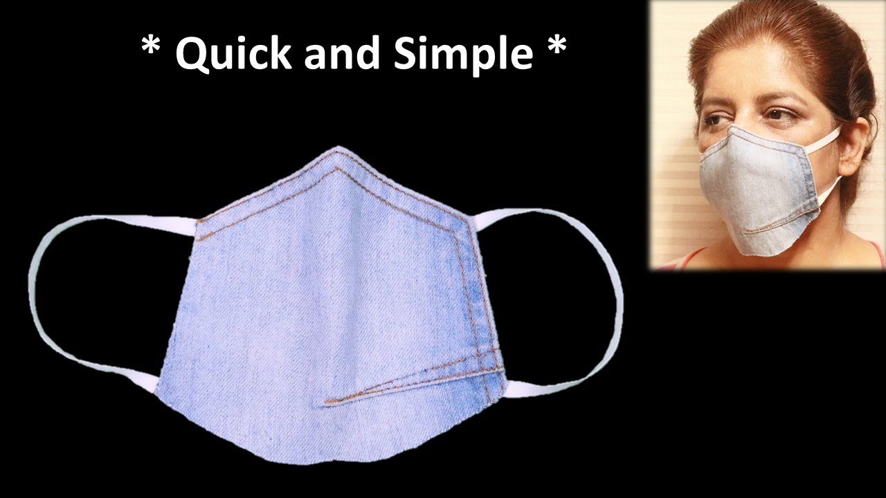 DIY Face Mask Tutorial from Jeans Easy and Quick | Mask from Jeans ...