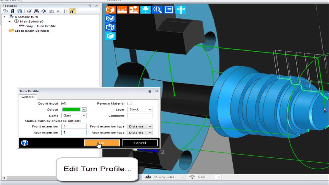 Manual Turn Profile Feature - Ability to re-select entities during an ...