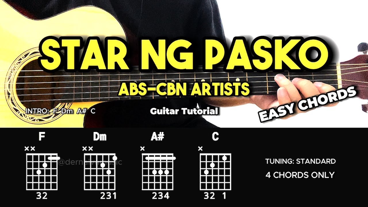 Star Ng Pasko - ABS-CBN Artists | Easy Guitar Tutorial For Beginners ...