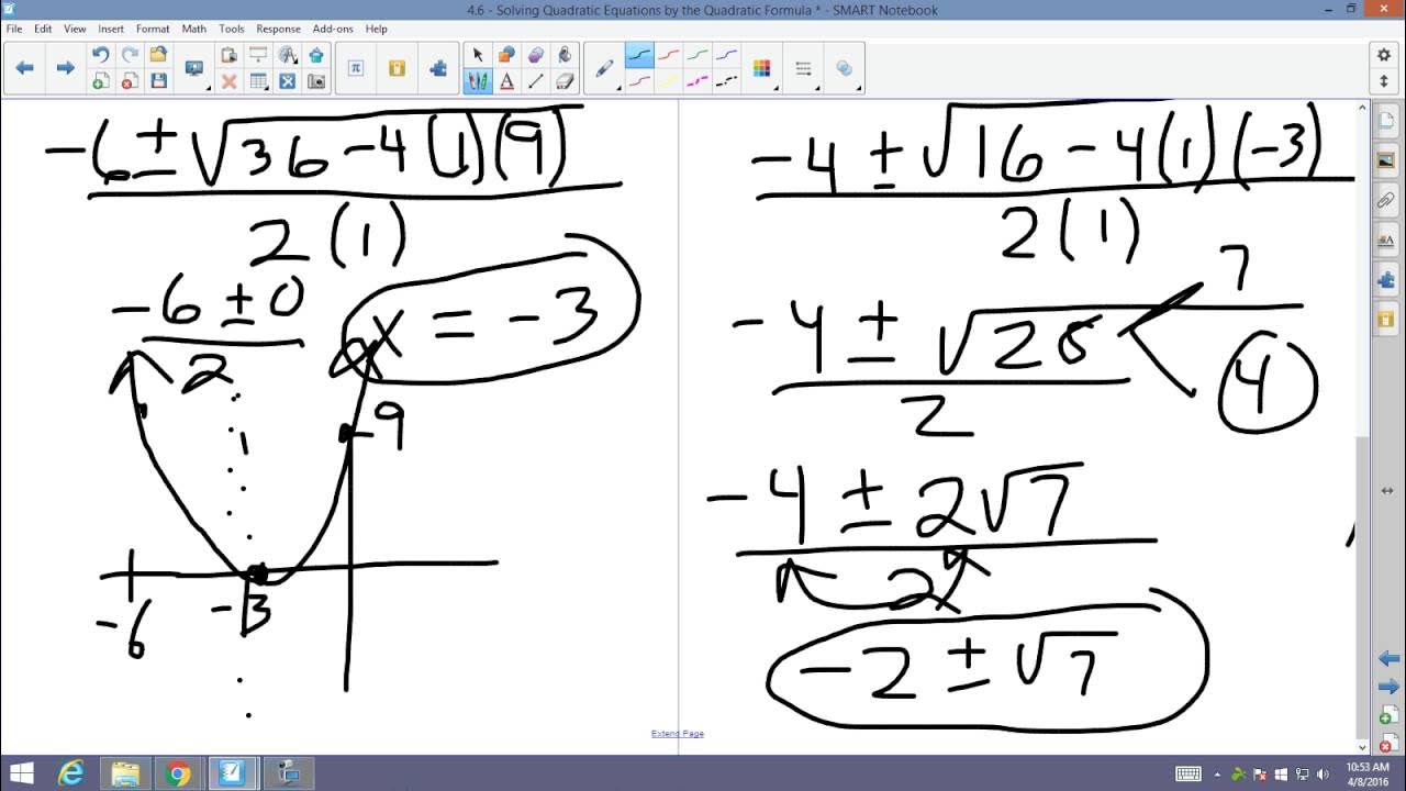 Algebra 2 Accelerated: 4.6: Solving Quadratic Equations using the ...