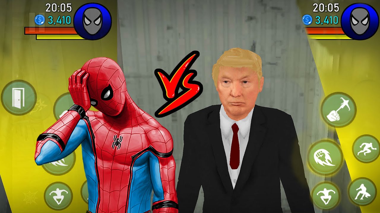 Donald Trump POWER SPIDER 2 Superhero Parody Game || Rope Hero - Spider ...