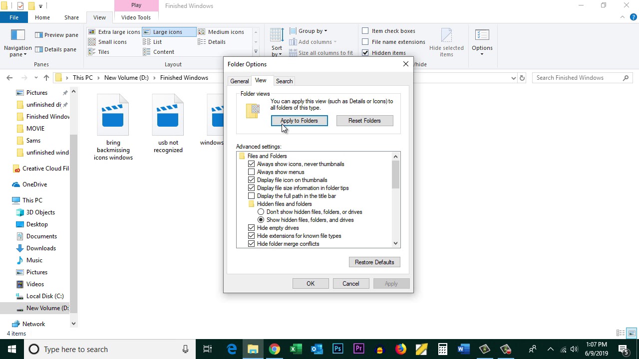 How to fix - only showing icons not thumbnail preview in Windows 10 ...