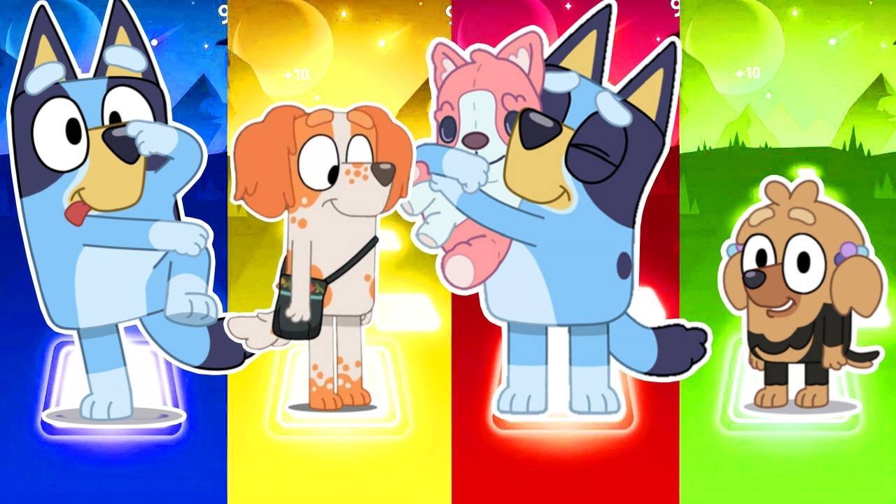 Bluey 🎶 Bluey 🆚 Bluey 🆚 Bluey 🆚 Bluey Tiles Hop EDM Rush - YouTube
