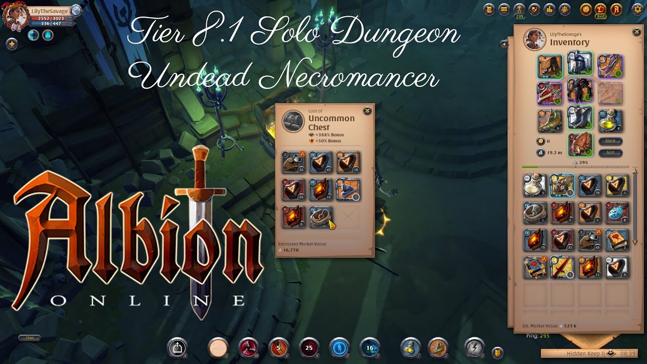 Albion Online - Tier 8.1 Solo Dungeon - Undead Necromancer - 480k Loot ...