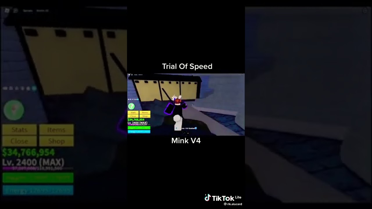 Blox fruit trial of Speed: Mink v4 part1 - YouTube