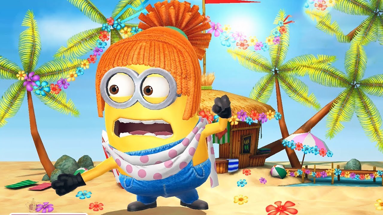 Mega Lucy Minion Hola Beach Party - Minion Rush Event - YouTube