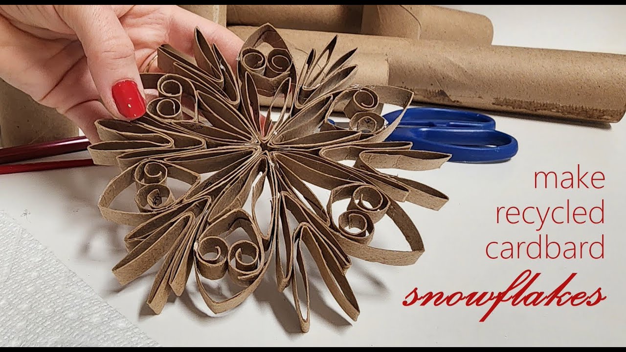Make Recycled Cardboard Snowflakes - YouTube