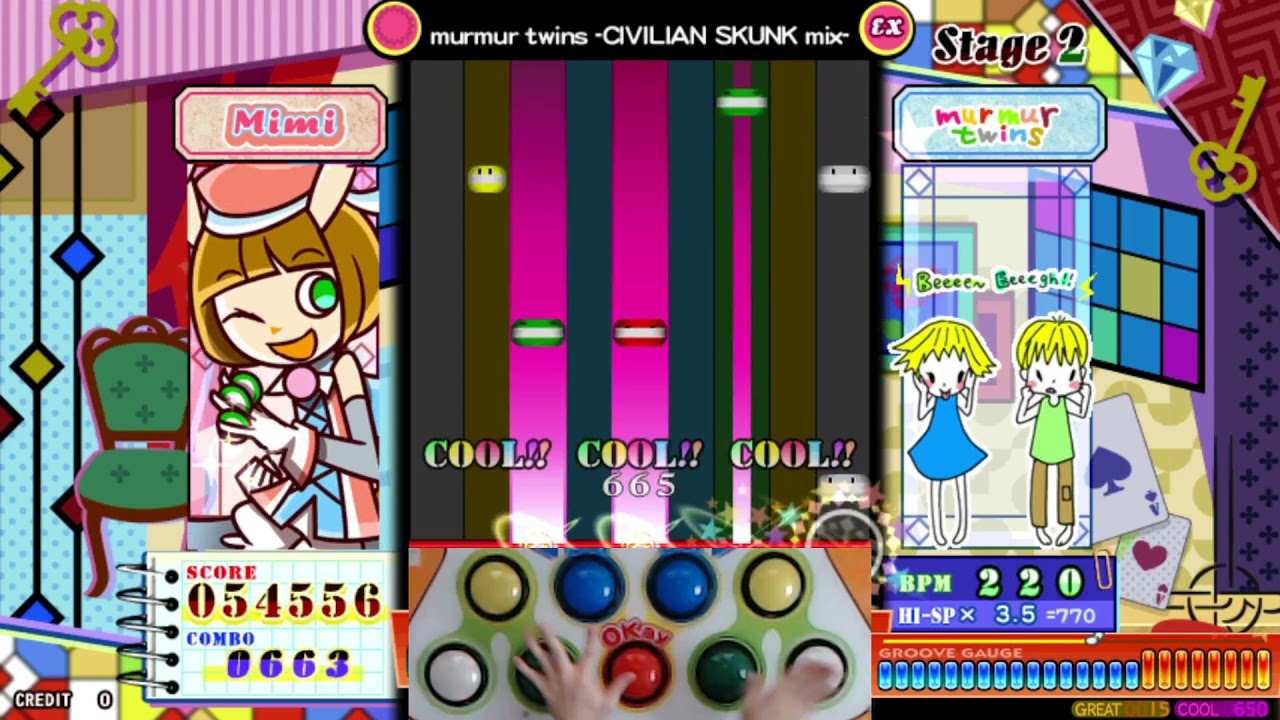 [ポップン] murmur twins -CIVILIAN SKUNK mix- EX - YouTube