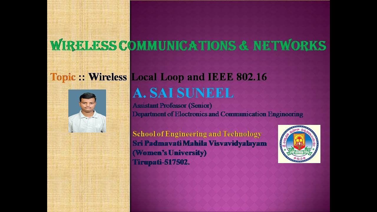Wireless Local Loop (WLL) and IEEE 802.16 and it's enhancements - YouTube
