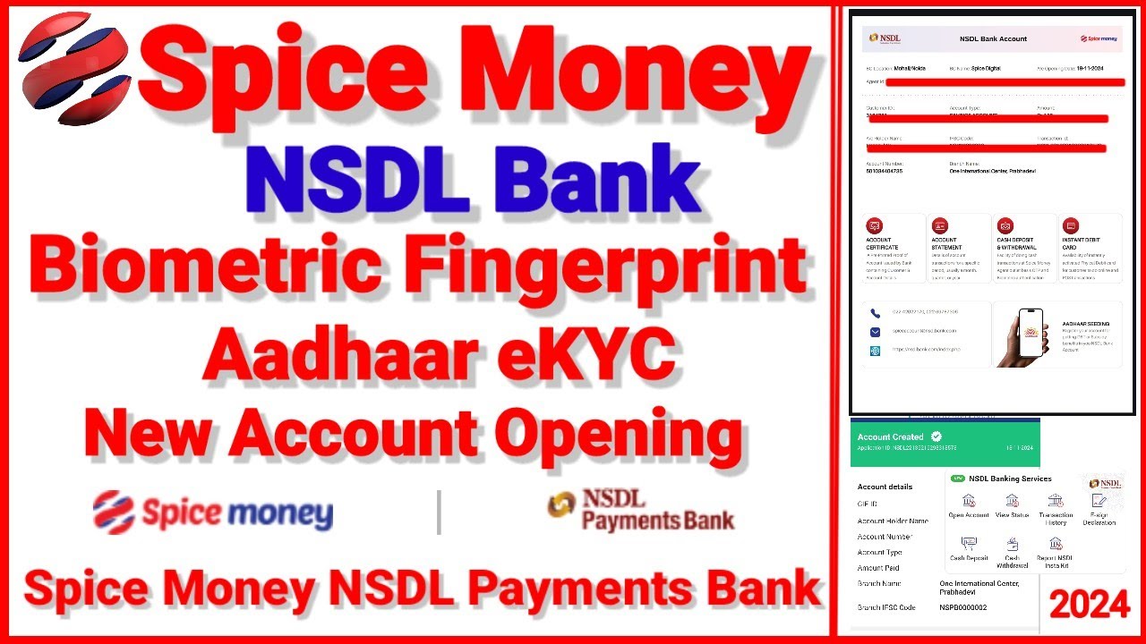 NSDL Bank Saving Account Opening 2024 | Spice Money | NSDL Bank Saving ...