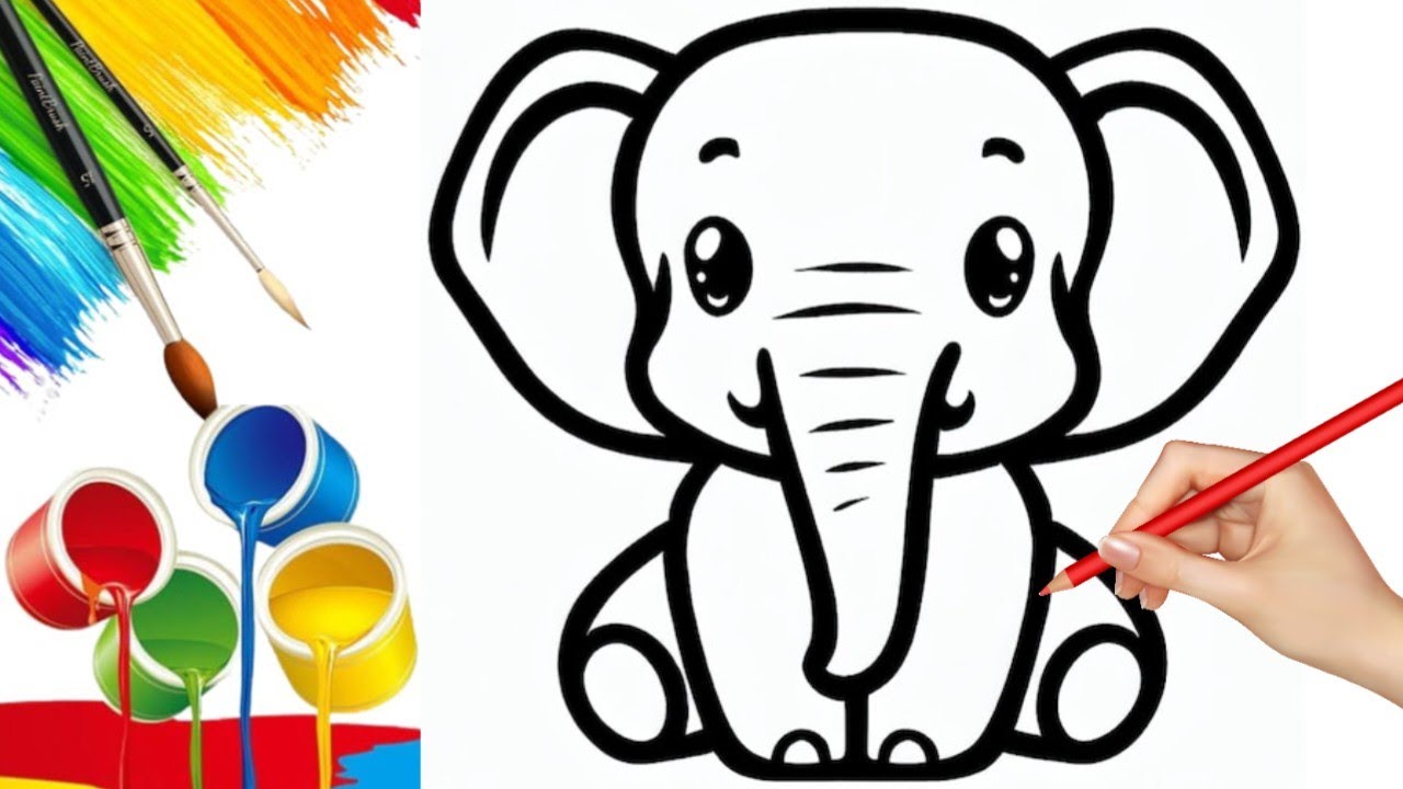 How To Draw Elephant | Step by step Elephant Drawing - YouTube