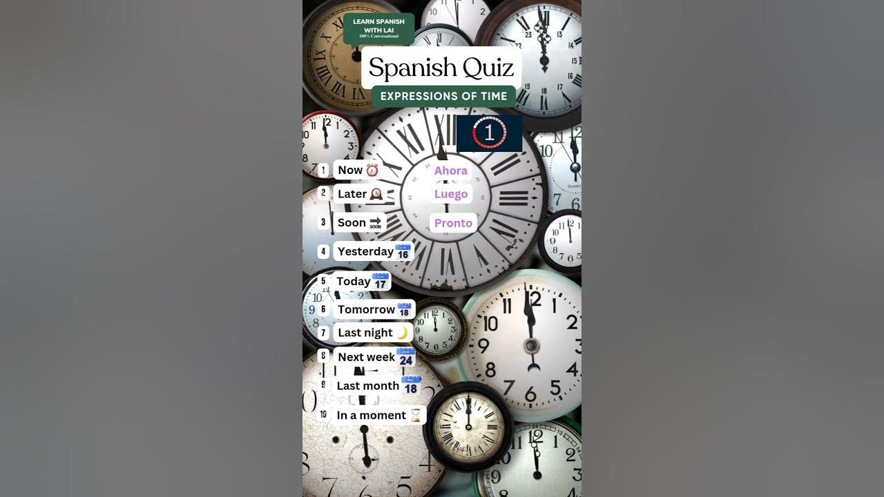 Spanish Quiz: Time vocabulary. #learnspanish #spanishonline #quiz quiz ...