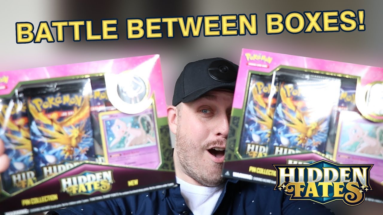 BATTLING HIDDEN FATES MEW vs MEW PIN BOXES! Which Box Will Win!?! - YouTube