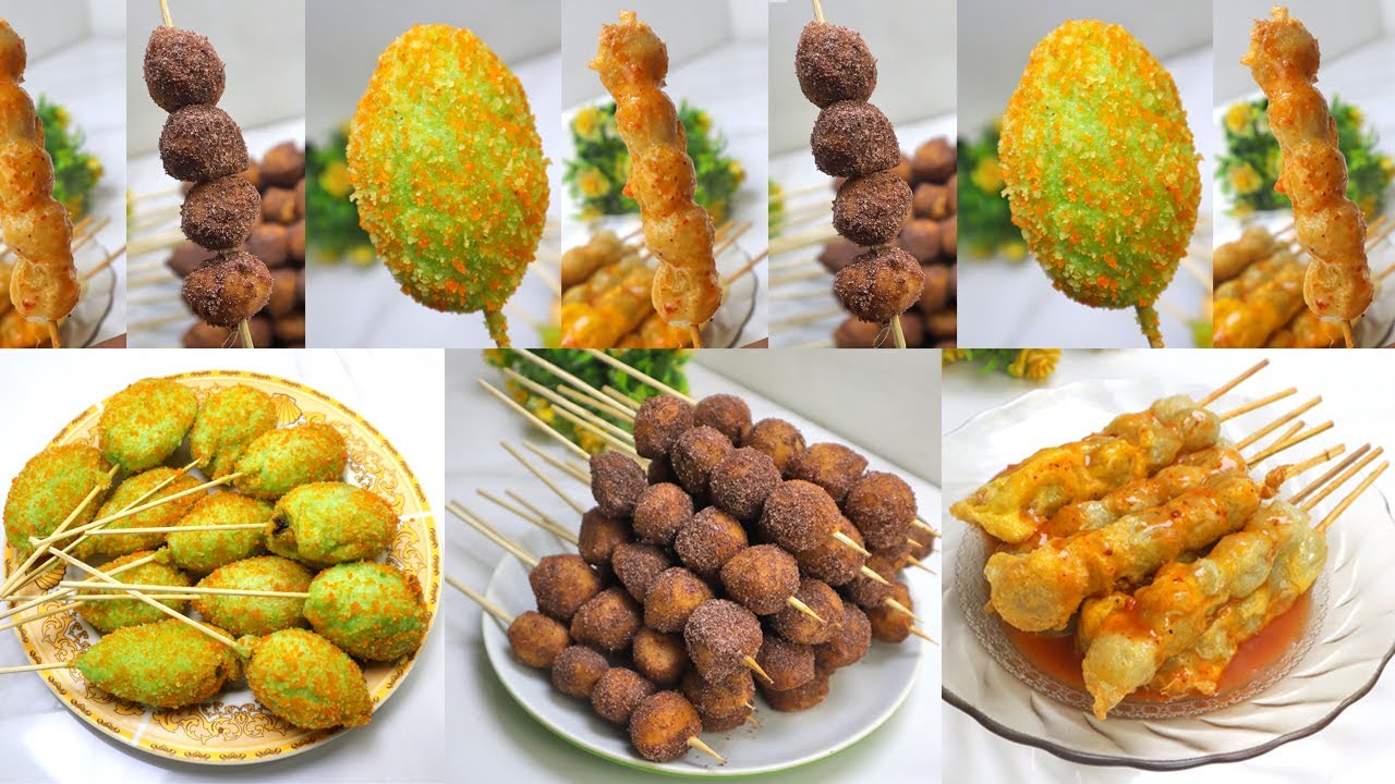 3 RESEP JAJANAN PINGGIR JALAN SATE SATEAN !! BUATNYA CEPAT DAN MUDAH ...