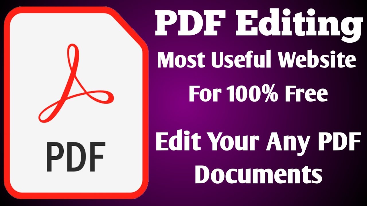 PDF Editing Most Useful Free website Edit Your any PDF Document - YouTube