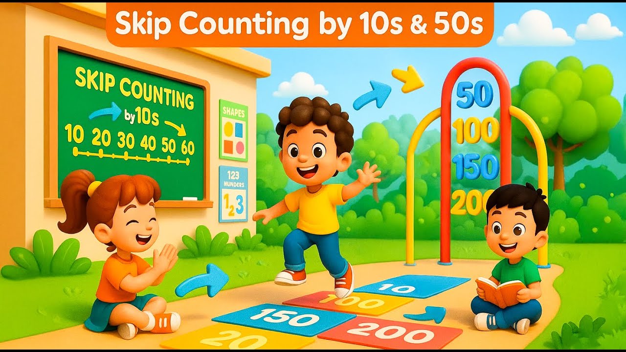 Skip Counting by 2s, 5s, 10s, 50s & 100s | Fun Math for Kids | Power ...