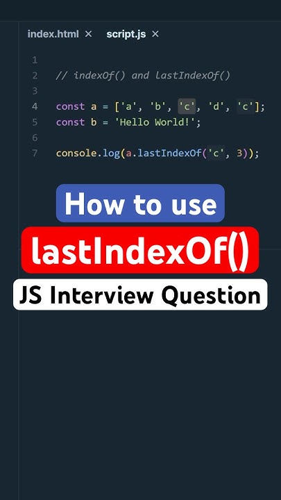 24 Javascript Interview Question How To Use Lastindexof In Javascript Shorts Javascript