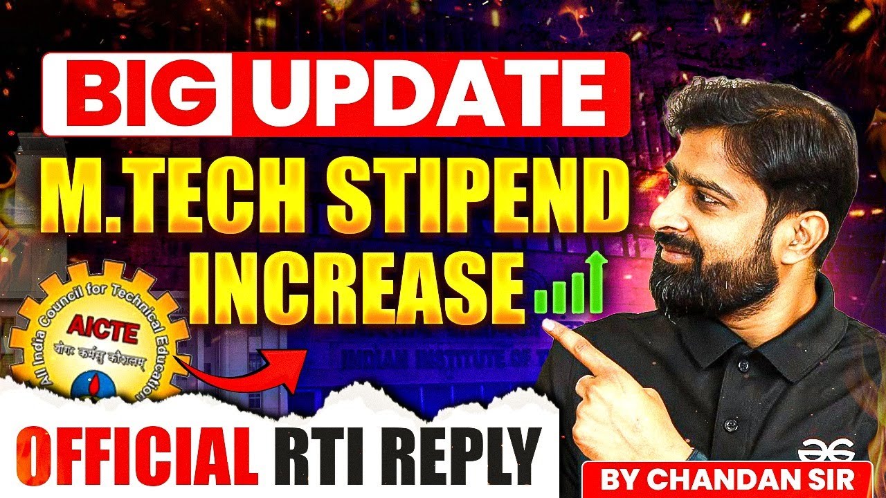 Big Update: M.Tech Stipend Hike Confirmed? | Official RTI Reply 🔥 - YouTube