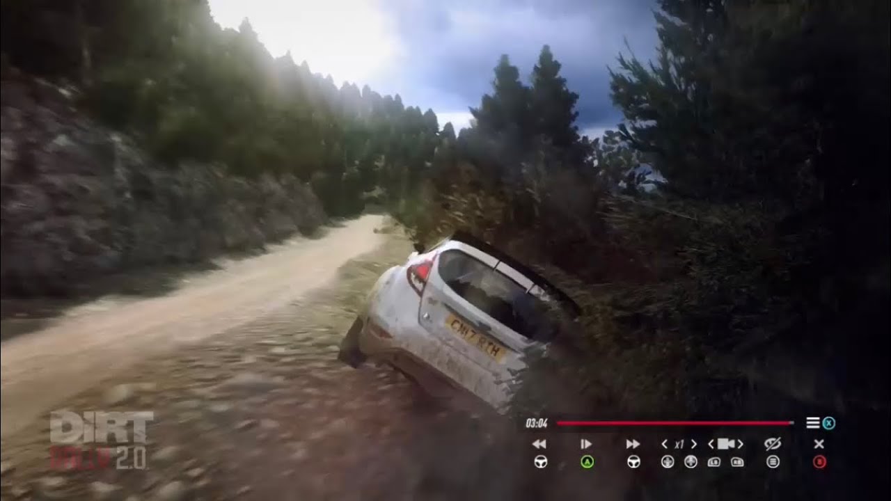 Dirt Rally 2.0 crash, terminal damage, unrecoverable car, pushing it on ...