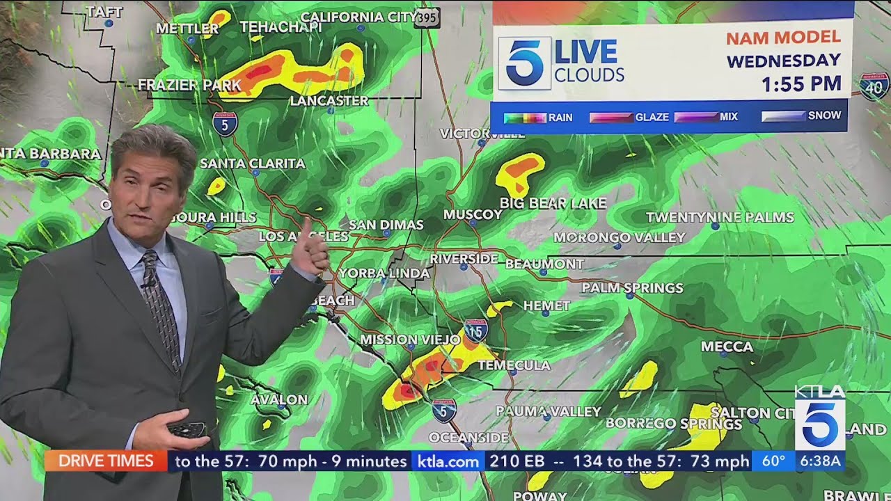 Much-anticipated rain begins to soak Southern California - YouTube
