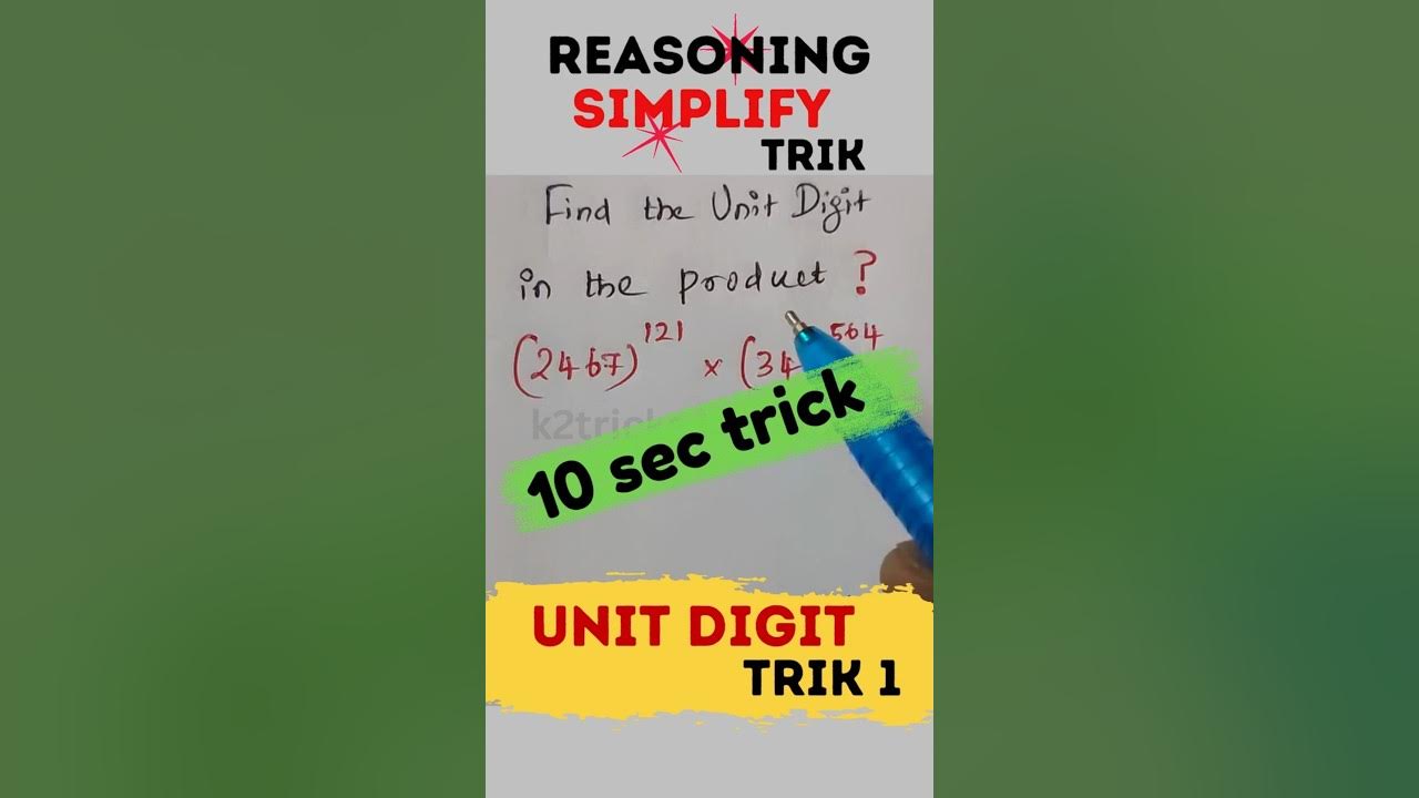 Unit Digit Simplification Trick | TNPSC Maths Shortcuts | APTITUDE & REASONING #shorts #aptitude ...