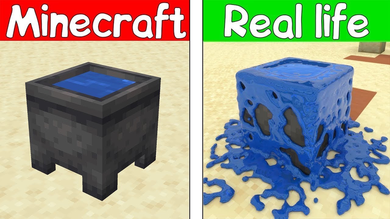 Realistic minecraft Realistic water lava Slime block 3 - YouTube