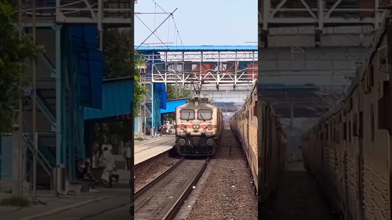 22222 CR Rajdhani crossing Okhla railway station #train # ...