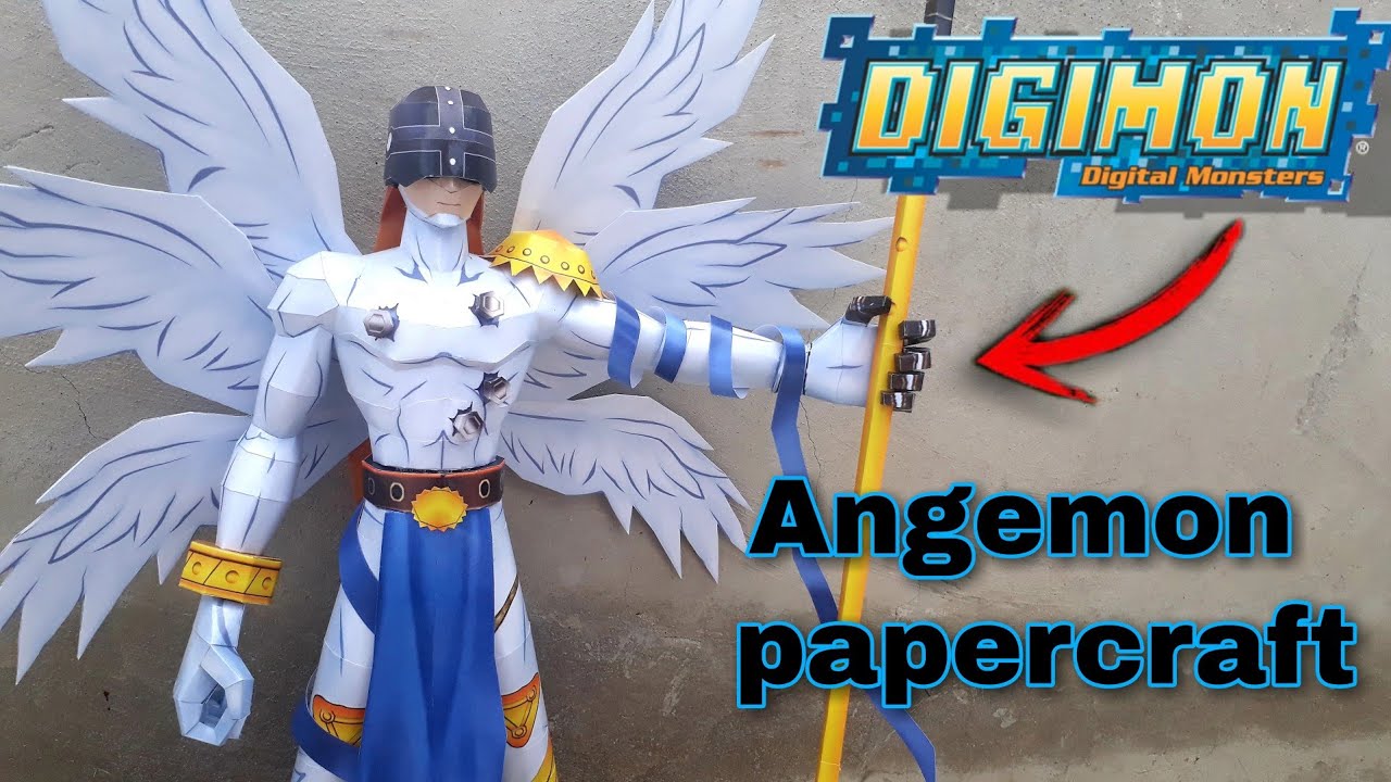 Angemon Digimon de papercraft / papercraft Digimon / modelo de papel ...