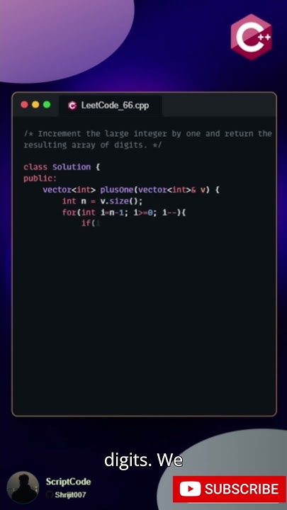 Important Leetcode Question 66 Plusone Coding Programming Cplusplusprogramming Code