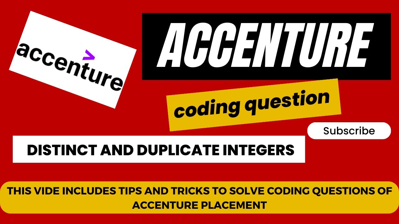 Accenture Coding Questions Solutions | Distinct and Duplicate Integers ...
