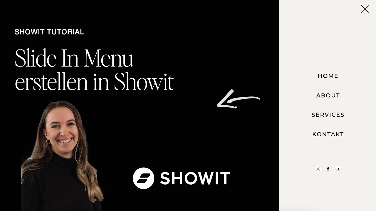 Slide In Menü erstellen in Showit | Showit Tutorial Deutsch - YouTube
