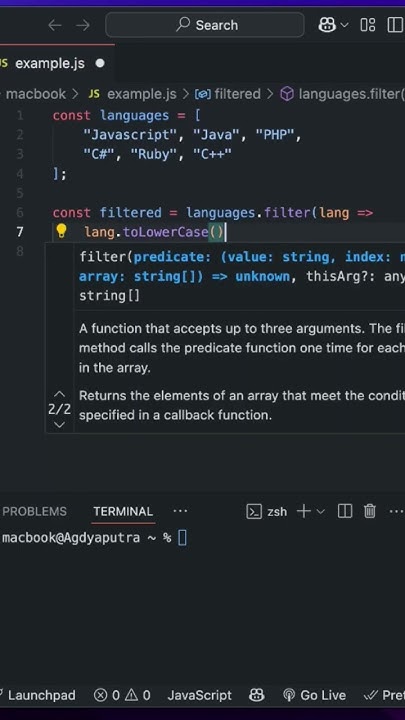 Filter Array di JavaScript dengan .filter() & .includes() — Tutorial Singkat! #coding #shorts ...