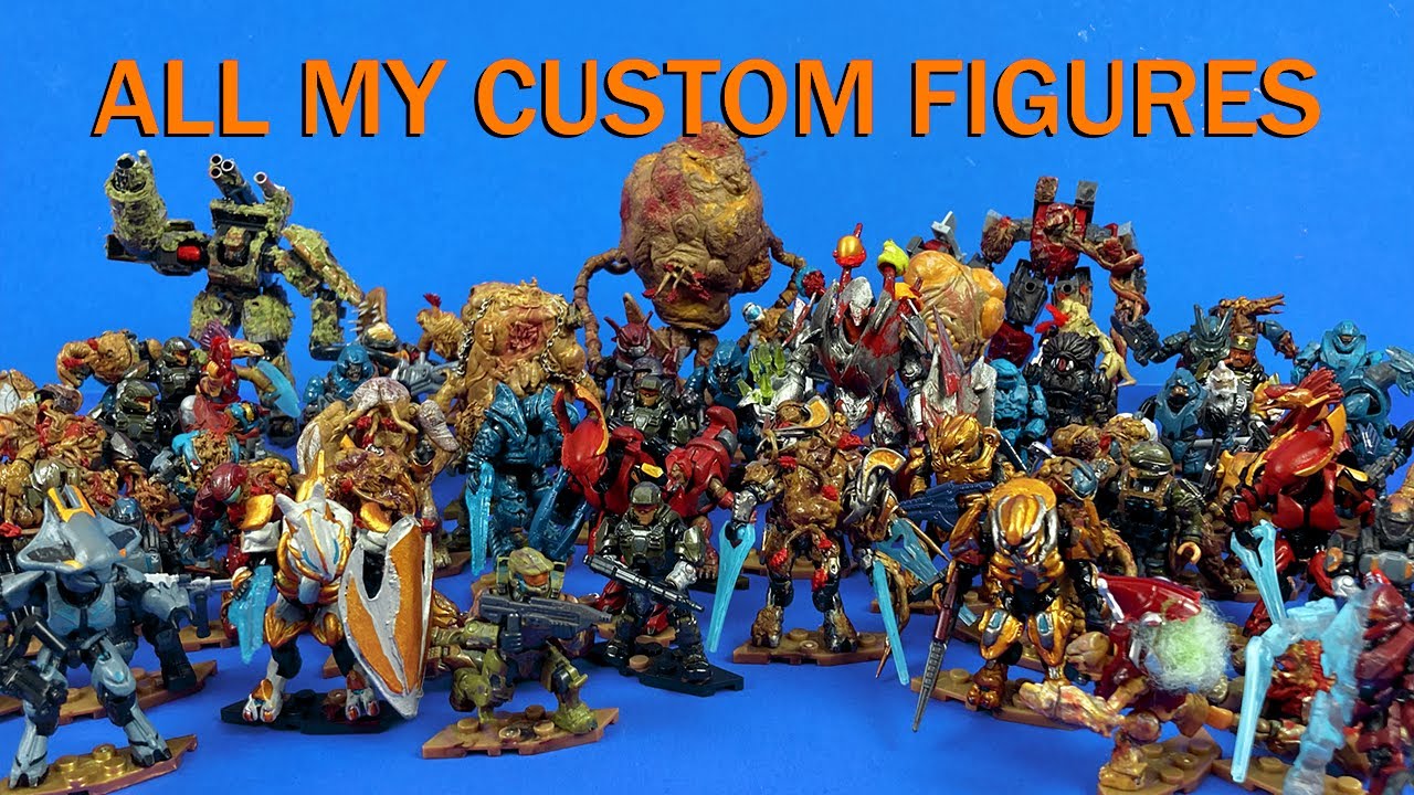 ALL MY CUSTOM FIGURES FOR HALO MEGA CONSTRUX - YouTube