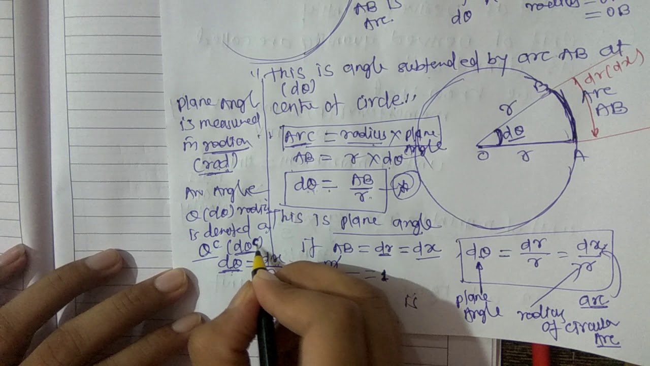 Units & Measurements 05-11th- Supplementary Units- Plane Angle & Solid Angle - Arun Sir - YouTube