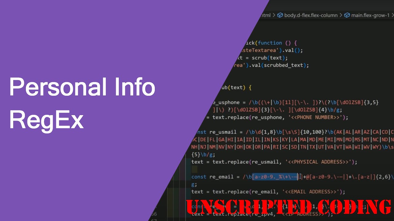 Personal Information "Scrubber" with Regular Expressions | Unscripted ...