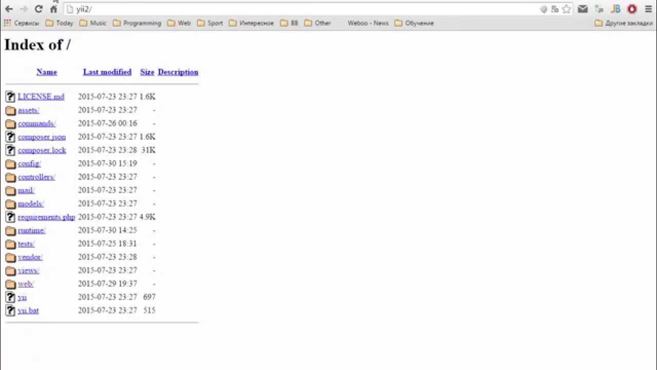 Remove index.php in yii2, seo & pretty URLs, htaccess settings - YouTube