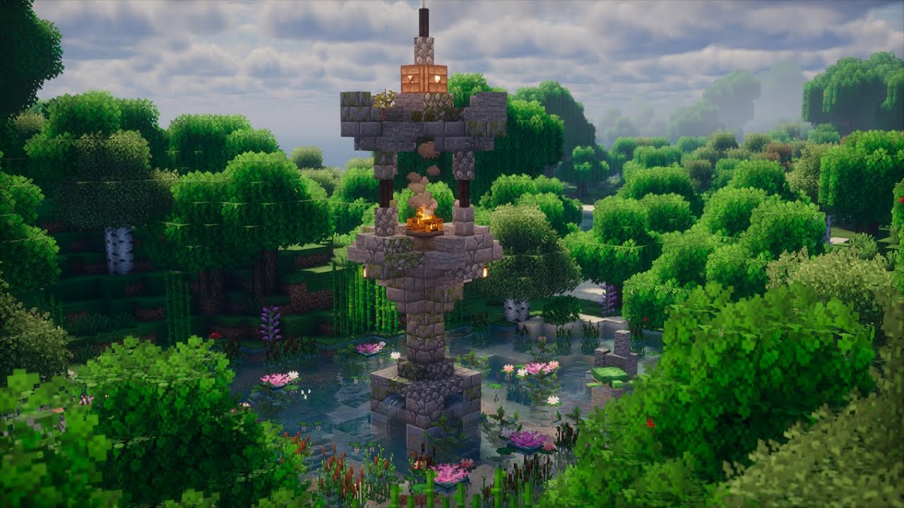 MINECRAFT - How to build a Stone Lantern - YouTube