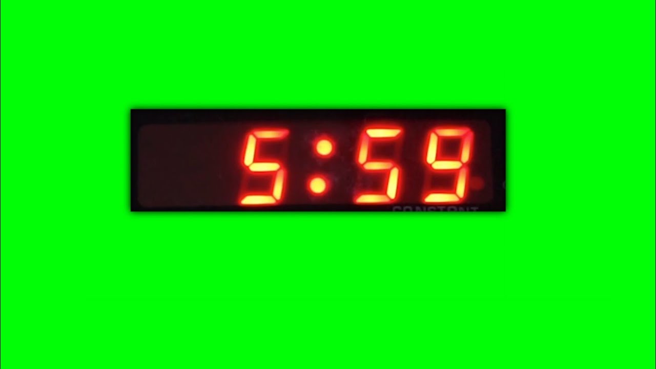 LED Digital Clock Green Screen Video Footage HD || Chroma Key || Crazy ...