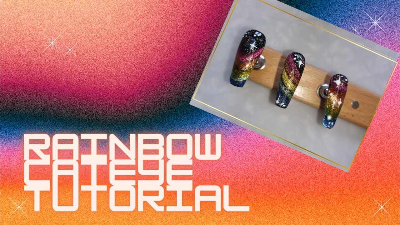 Freaky Friday: Rainbow Cateye Nail Art - YouTube