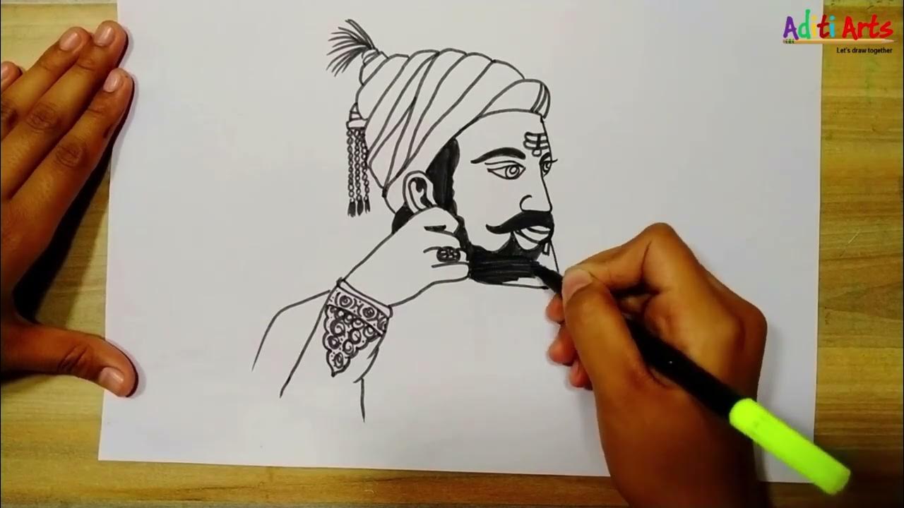 How to draw Shivaji Maharaj | Chhatrapati Shivaji Maharaj Drawing | Shivaji Maharaj Drawing Easy ...