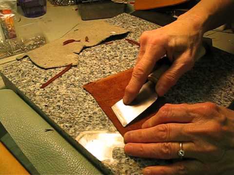 Skiving Chrome Tan Leather Edge - YouTube