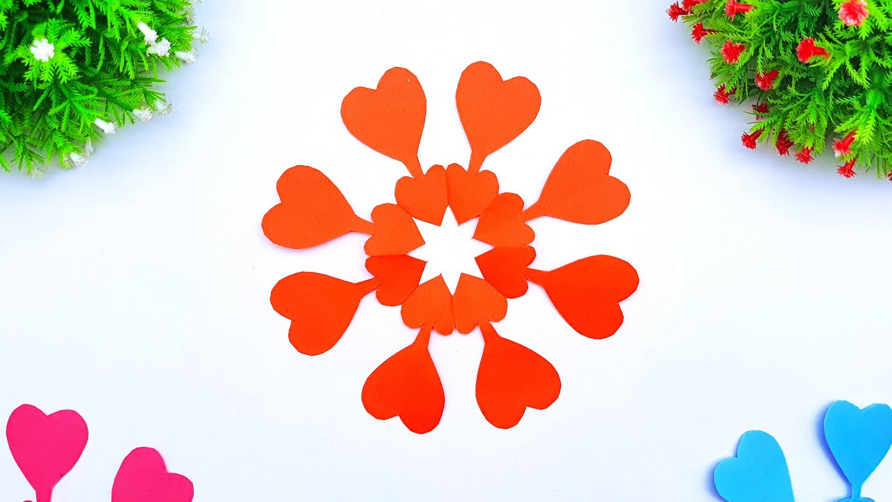 How To Make a Heart Snowflake | Love Shape Paper Cutting Snowflake For ...