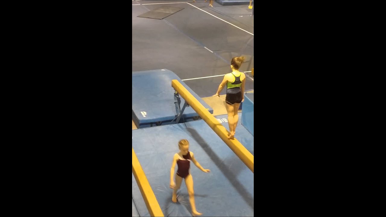 Round off Back Tuck off balance beam Practice - YouTube