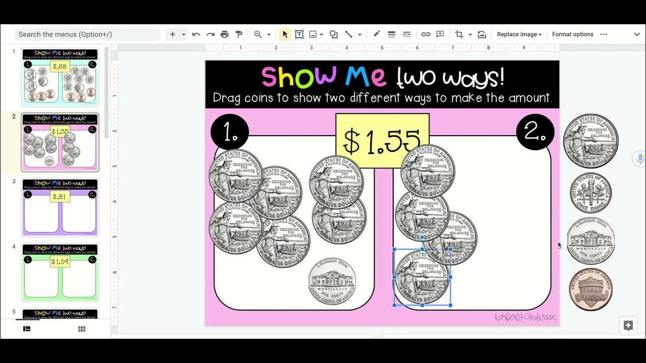 Show Me Two Ways: Google Slides - Counting Coins (Under $2.00) - YouTube